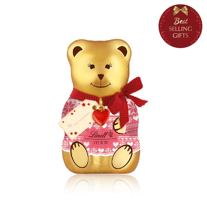 LINDT Teddy Pink Jumper Tag 100g - Lindt Online Shop