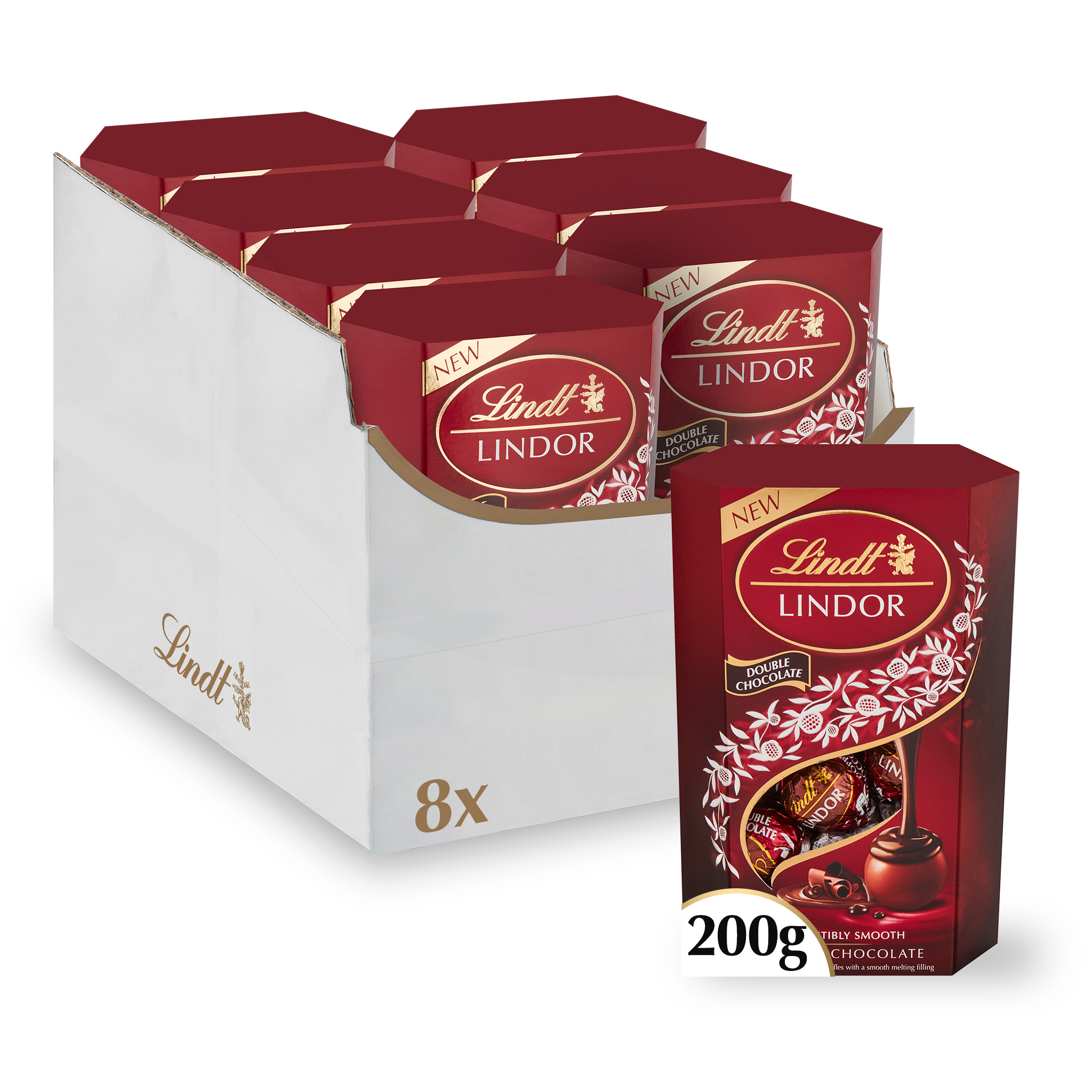 LINDOR Double Chocolate Cornet 8x200g B2B - Lindt Online Shop