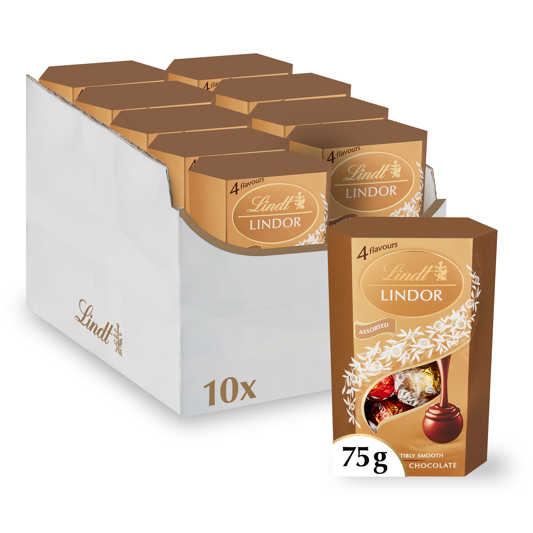 LINDOR Assorted Cornet 10x75g B2B - Lindt Online Shop