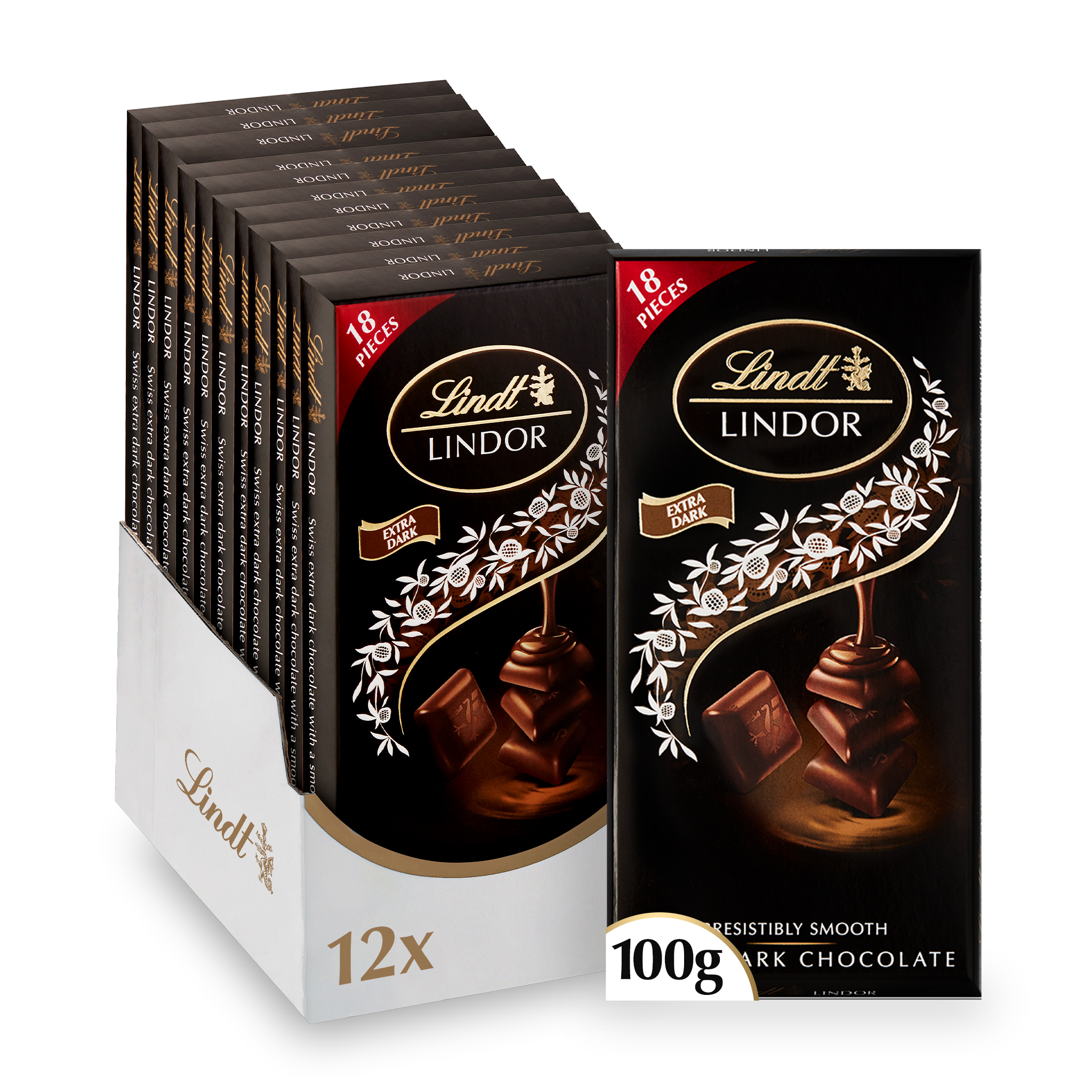 LINDOR Dark Singles 12x100g B2B - Lindt Online Shop