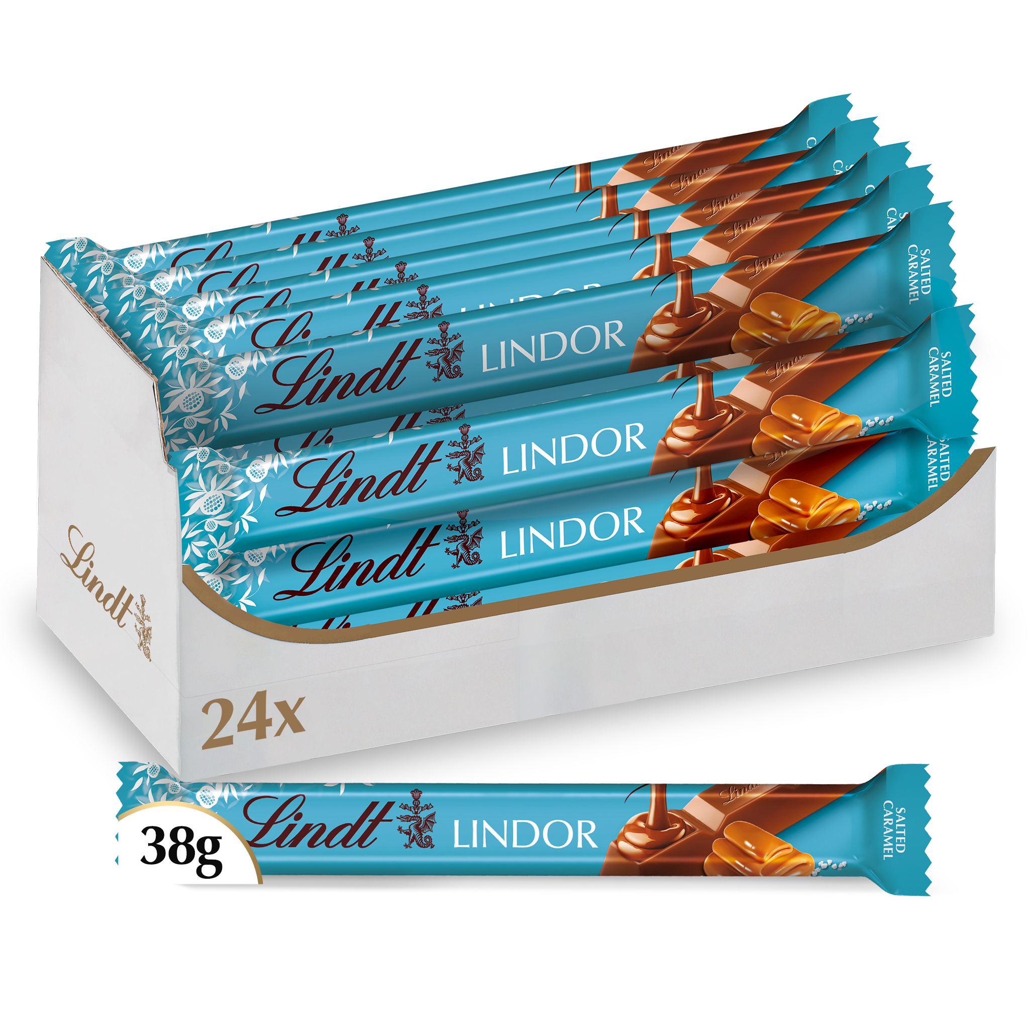 LINDOR Salted Caramel Stick 24x38g B2B - Lindt Online Shop