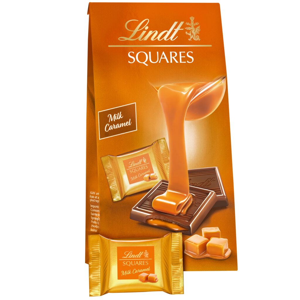 SQUARES Milk Caramel Bag 144g - Lindt Online Shop