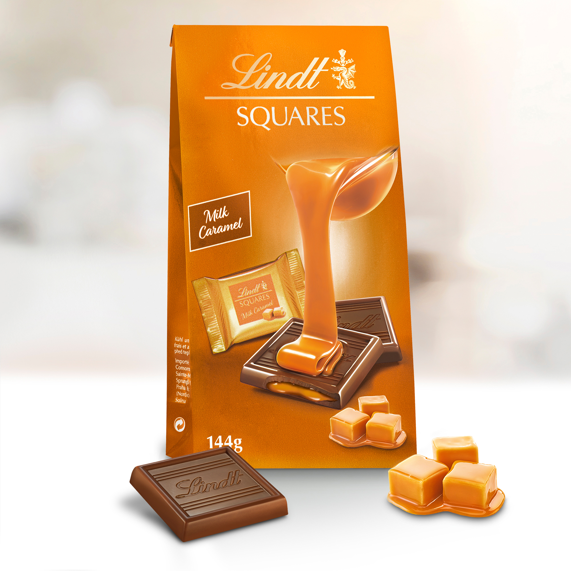 SQUARES Milk Caramel Bag 144g - Lindt Online Shop